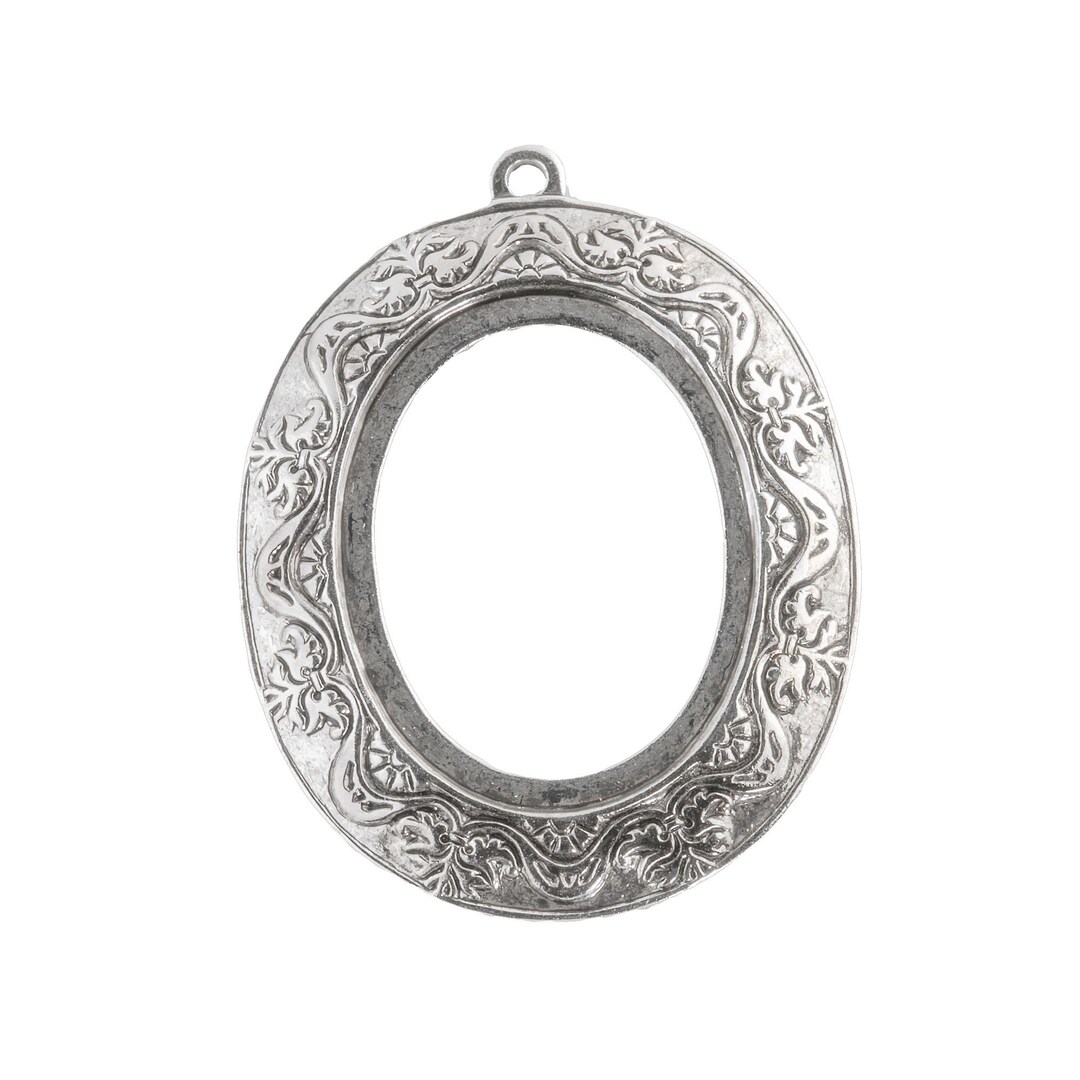 Sterling Silver Plated Brass Pendant Open Back Setting for 24x19 ...