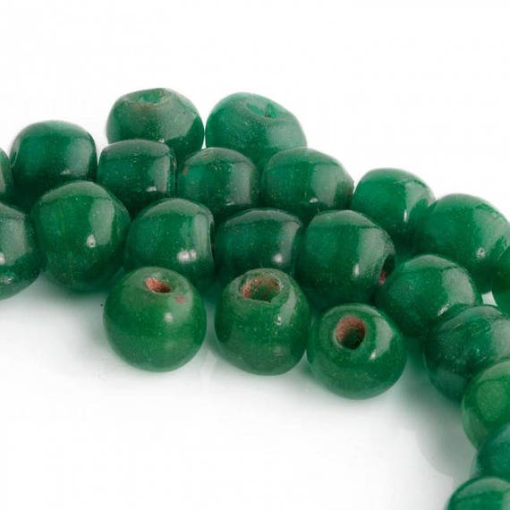 Antique Chinese Opaque Green Jade Glass Wound Beads 9x10mm. 10 - Etsy