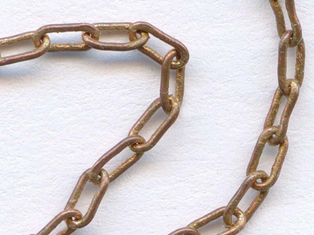 Vintage Red Brass Fine Cable Chain. 3x1mm. Sold by the Foot. B12 ...