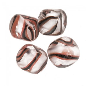 Rare West German Diagonal Givre Style Lampwork Cubes, 12mm. Pkg of 1 ...