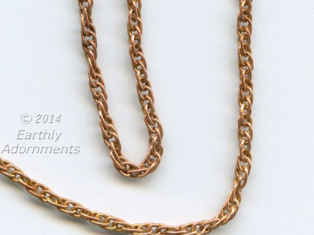 Vintage Solid Brass Super Fine 2x1mm Double Rope Chain Sold by the Foot ...