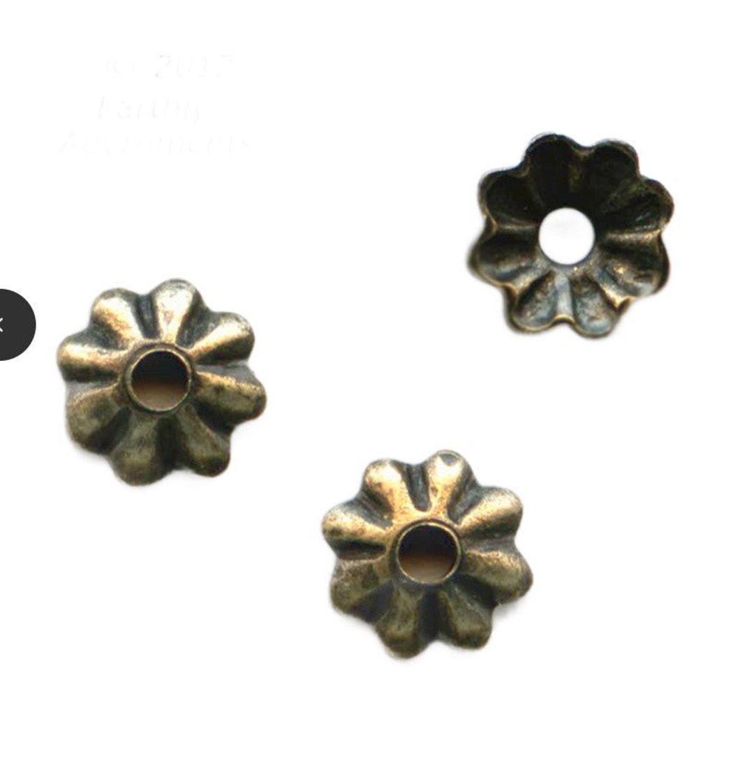 Fluted Oxidized Brass Bead Cap 5mm. 18 Pcs. B9-2505 - Etsy