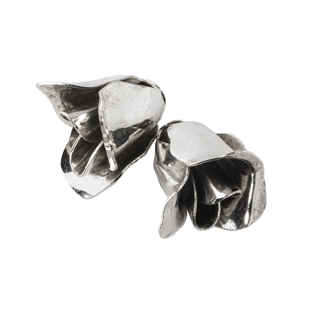 Vintage Silver Plated Steel Rosebud Beads. 20mm. Package of 1. B18-0133 ...