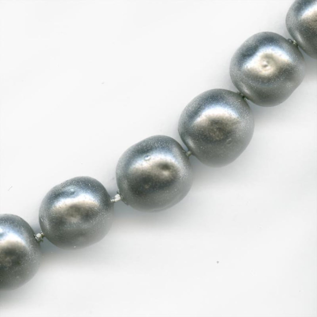 Vintage Japanese Matte Silver Finish Baroque Glass Pearl. 10mm Pkg of 4 ...