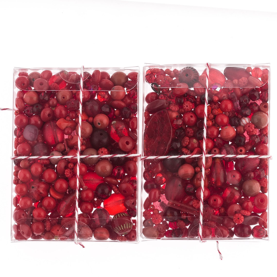 Vintage Glass Bead Mix of Red Beads From Europe, Japan and Beyond. . 5 ...