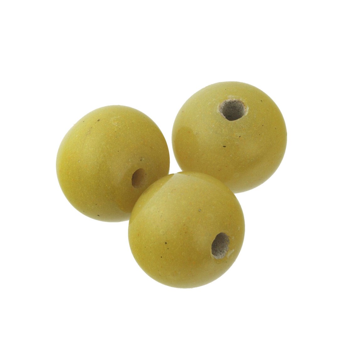Vintage Chinese Wound Glass 22mm Round Bead in Opaque Yellow. Pkg.1 B11 ...