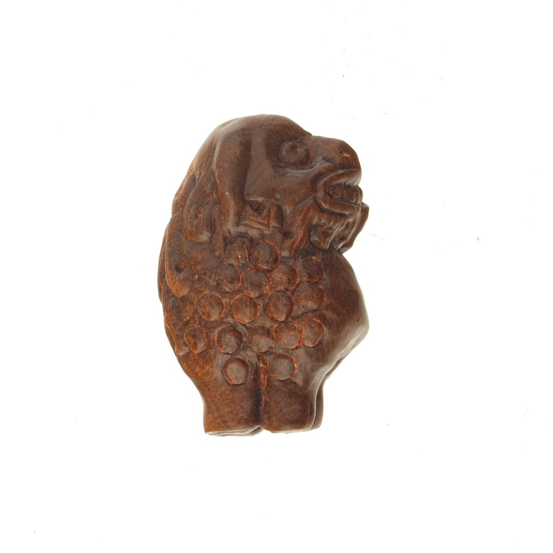 Hand Carved Rosewood Fu Lion Vintage Beads. 30x20x17mm. Pkg.1 China ...