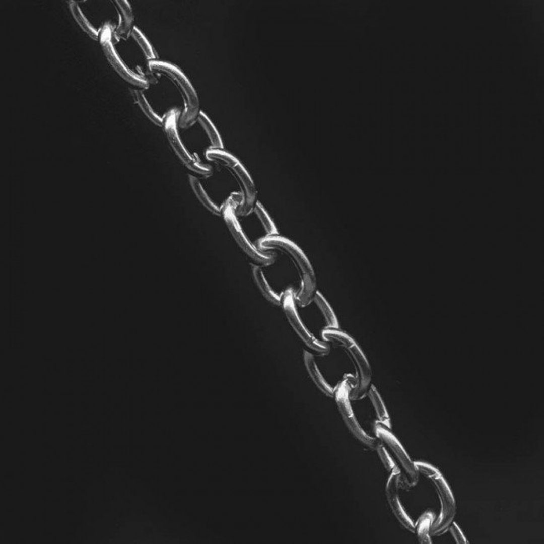 Steel Cable Chain With Matte Silver Plate. 4x5mm Links. Sold in 30 Inch ...