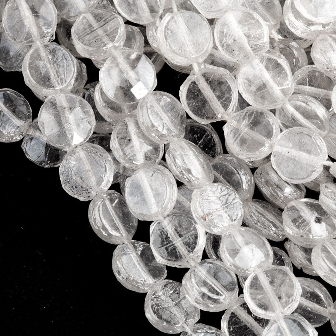 Antique Bohemian Clear Luster Sequin Beads 7mm. Pkg. 25. B11-CR-0111-2 ...
