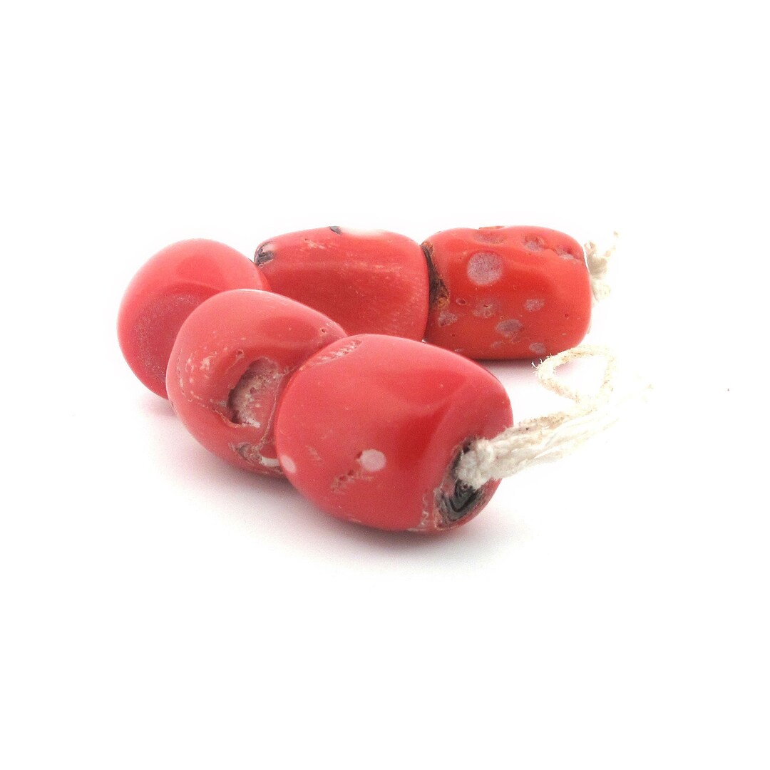 Large Coral Beads From the African Trade, 14.5-21mm X 16-18mm, 44.62 ...