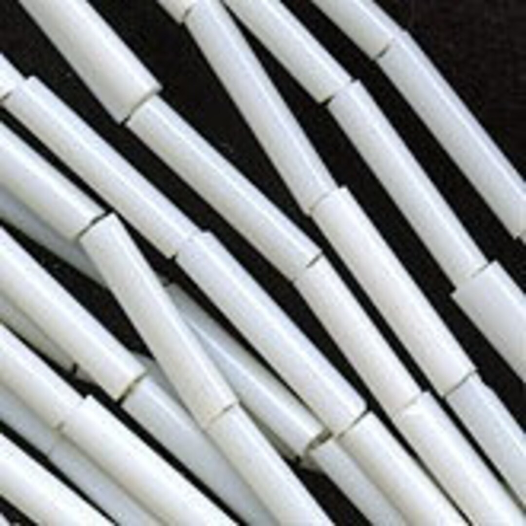 Antique Venetian Opaque White Bugles. 16mm. per Strand. B17-077 - Etsy