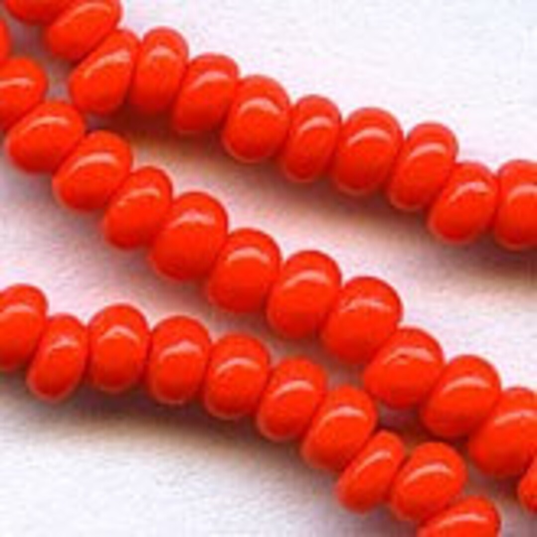 Vintage Chinese Red Seed Beads. Size 6. 7.2 Gram Bag. 1940s ...