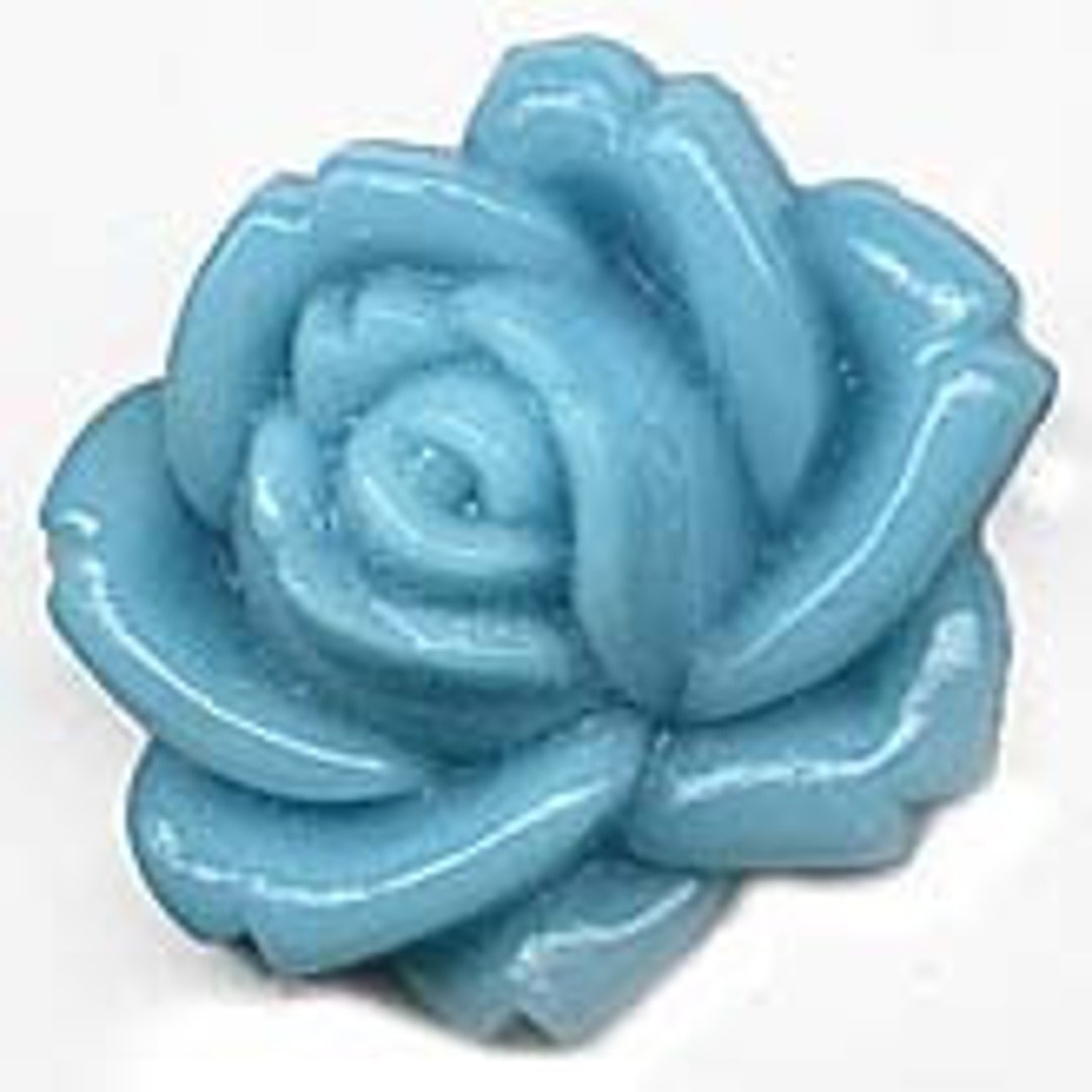 Vintage Japanese Cherry Brand Molded Glass Rose in Turquoise Blue ...