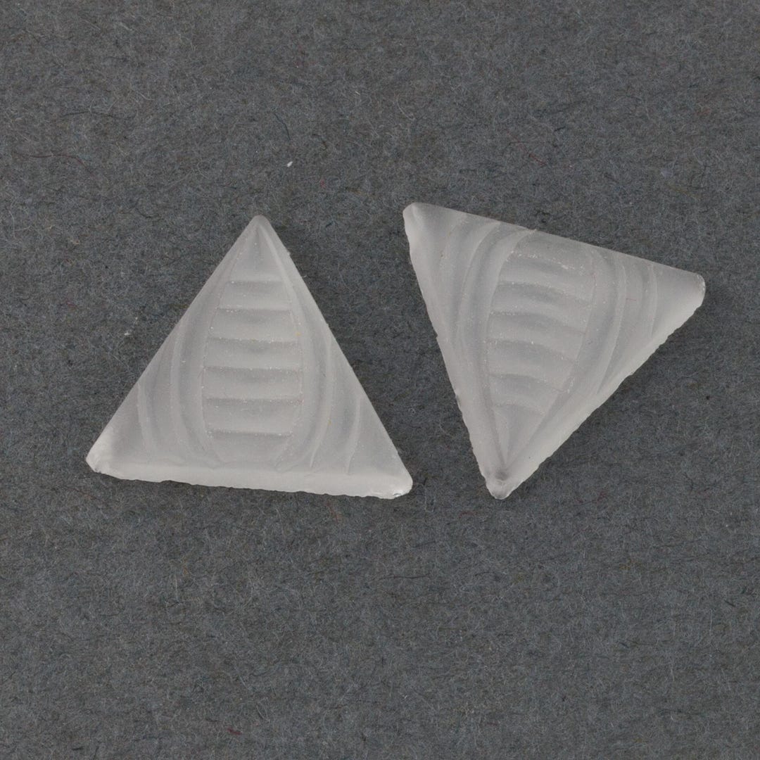 Art Deco Bohemian Translucent Frosted Matte Glass Molded Triangle Flat ...