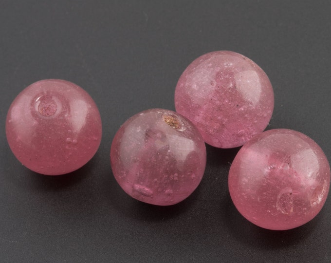Chinese Wound Glass Beads in a Translucent Dark Rose, 12mm. Package of ...