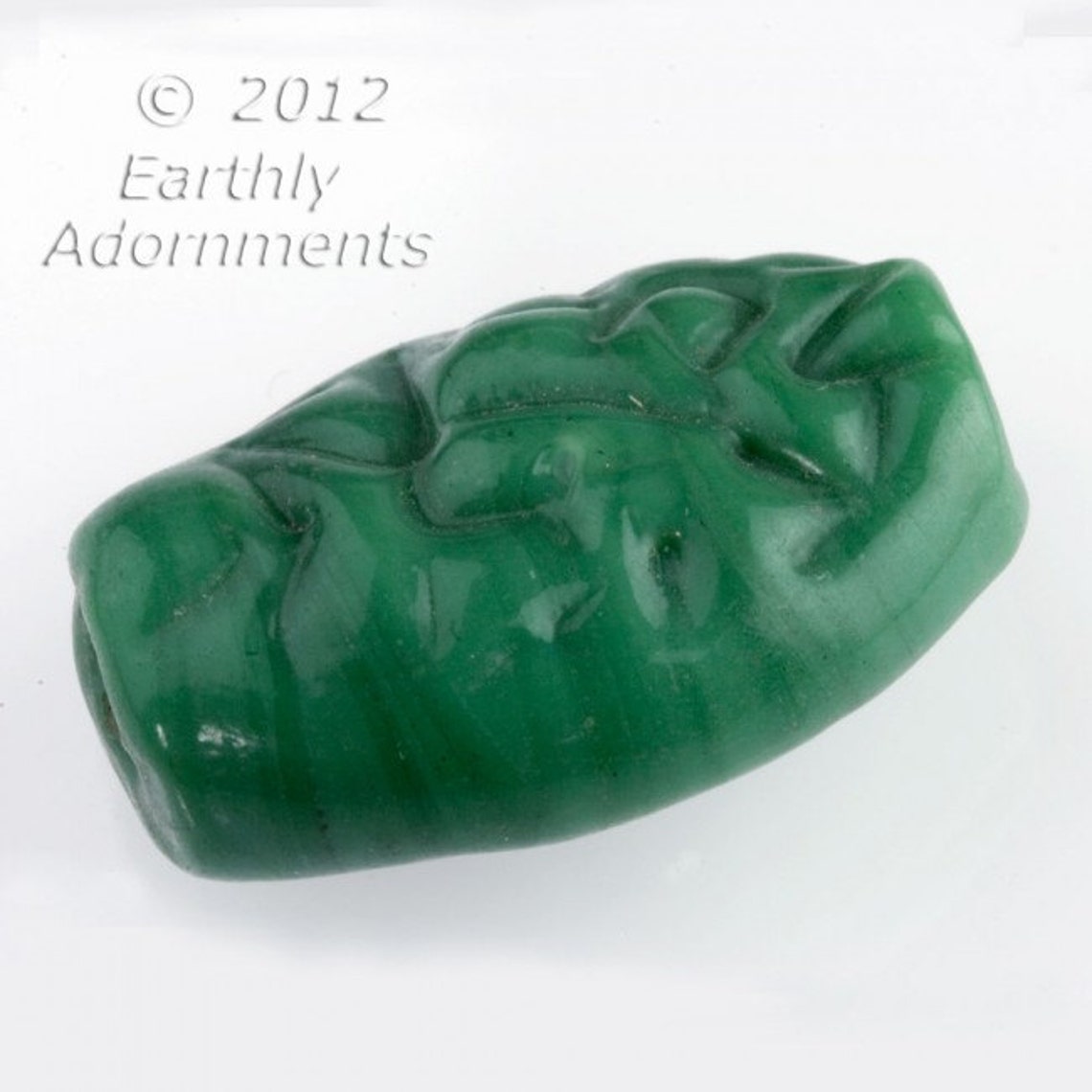 Large Molded Glass Molded Ovals, Molded to Look Like Carved Jade. Czech ...