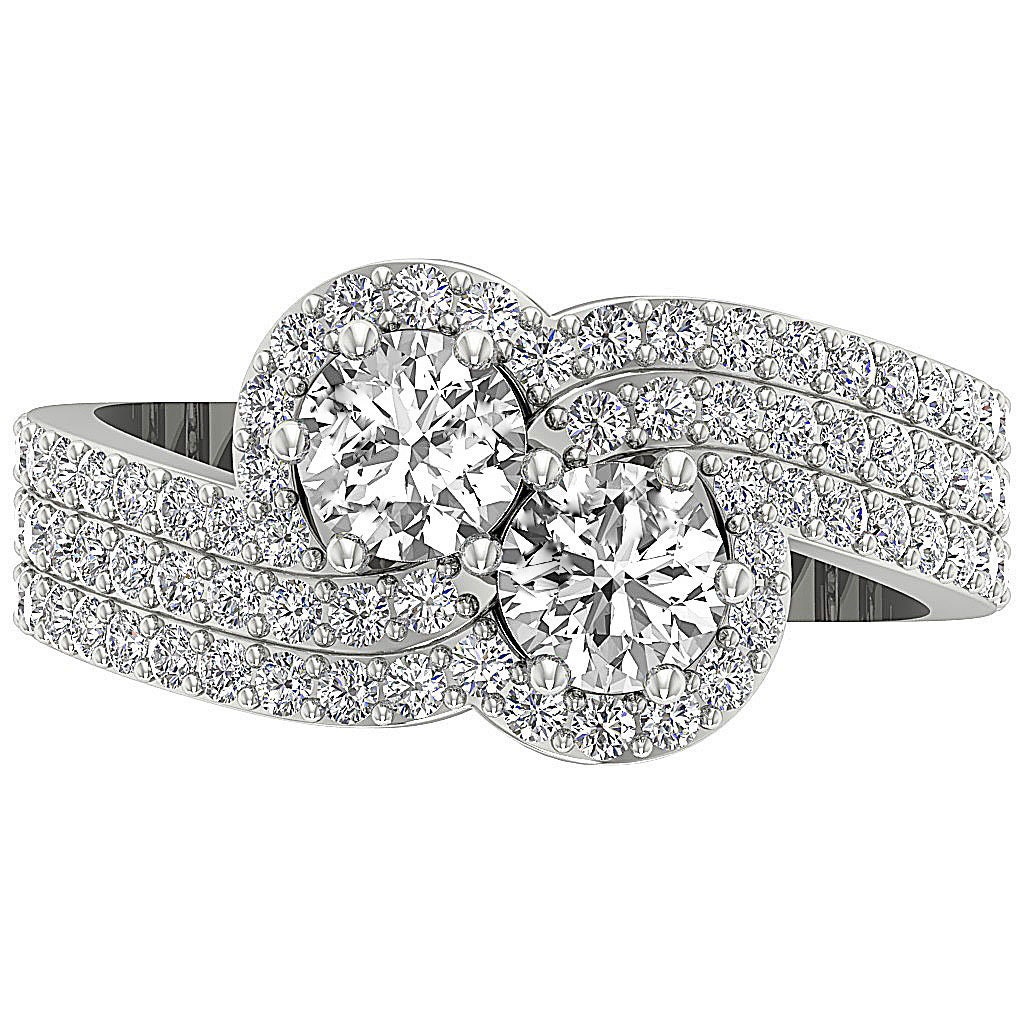 Bridal Anniversary Wedding Forever Us 2 Stone Ring I1 G 2.00 | Etsy