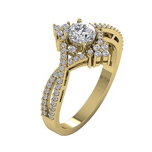 Split Shank Solitaire Engagement Wedding Ring I1 G 0.90 Ct Round Cut ...