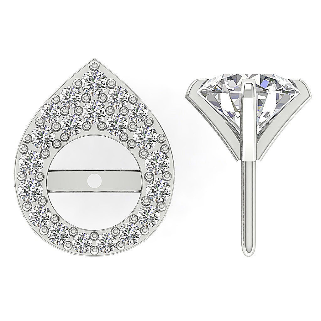 Removable Jacket Earring SI1/I1 G 1.75 Ct Natural Diamond | Etsy