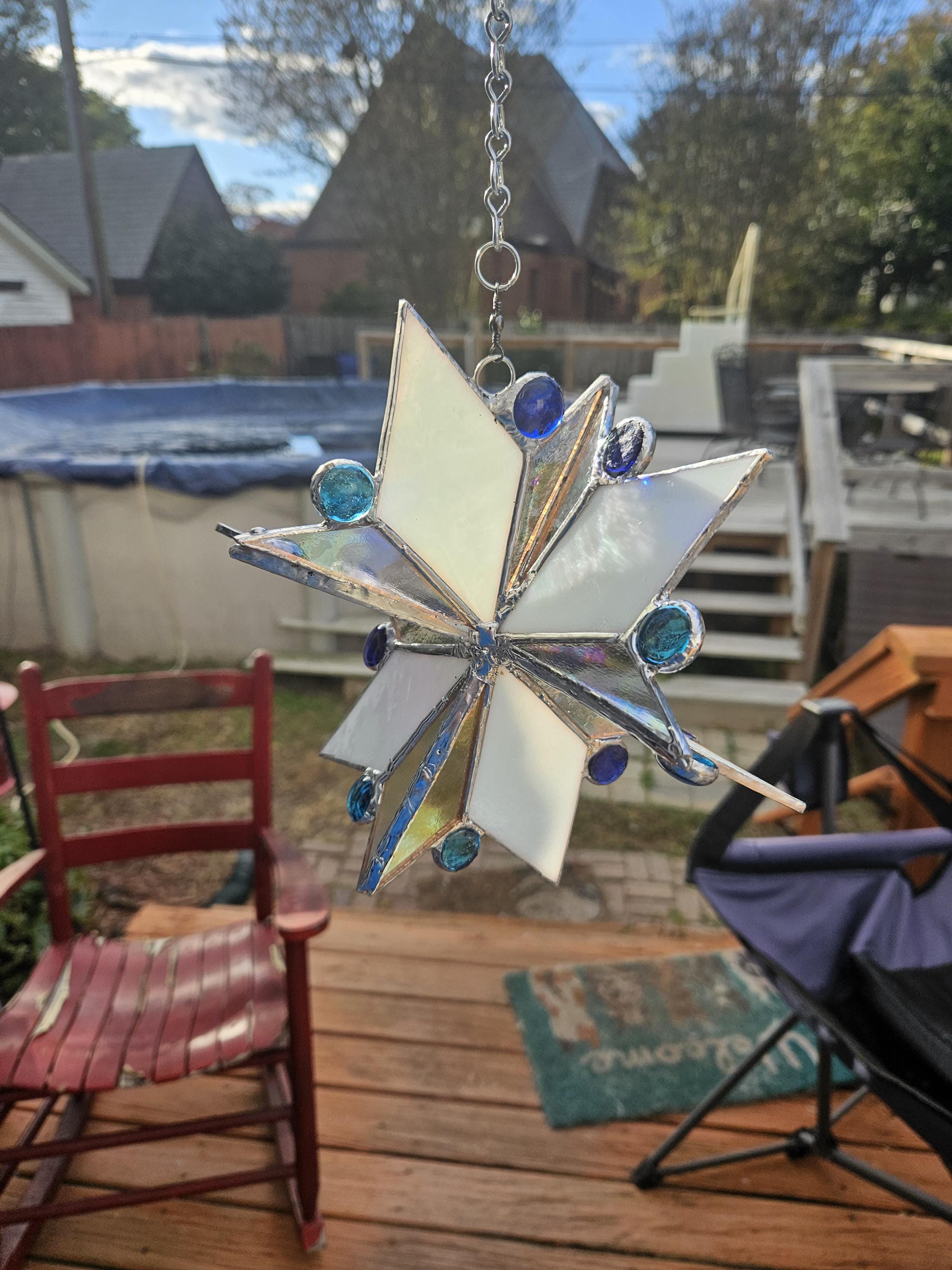 Stained Glass Snowflake Spinner 3D - Etsy