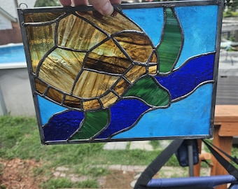 Stained Glass Sea Turtle - Etsy