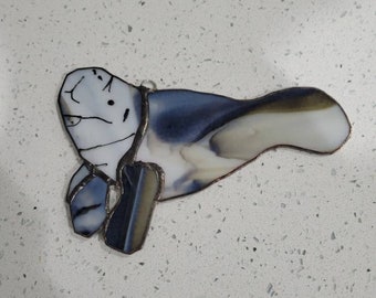 Playful Manatee Stained Glass Suncatcher Cute Animal Art - Etsy