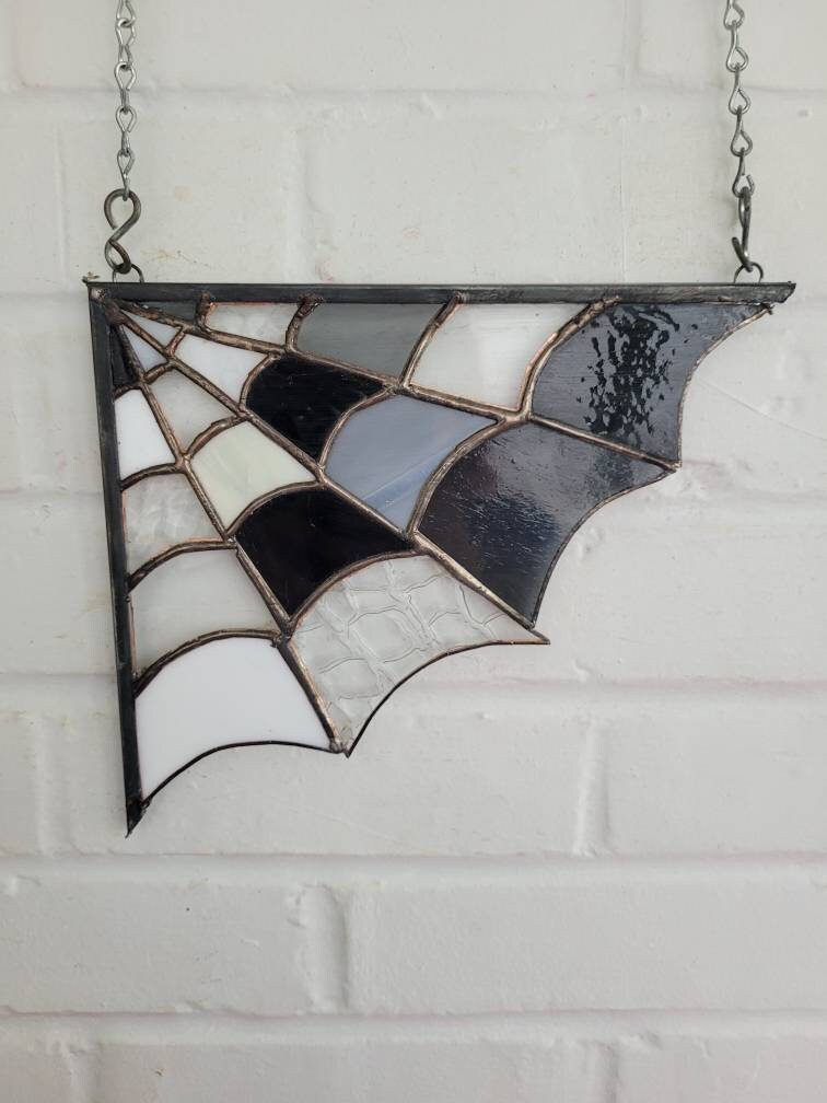 Stained Glass Spiderweb Window Corner | Etsy