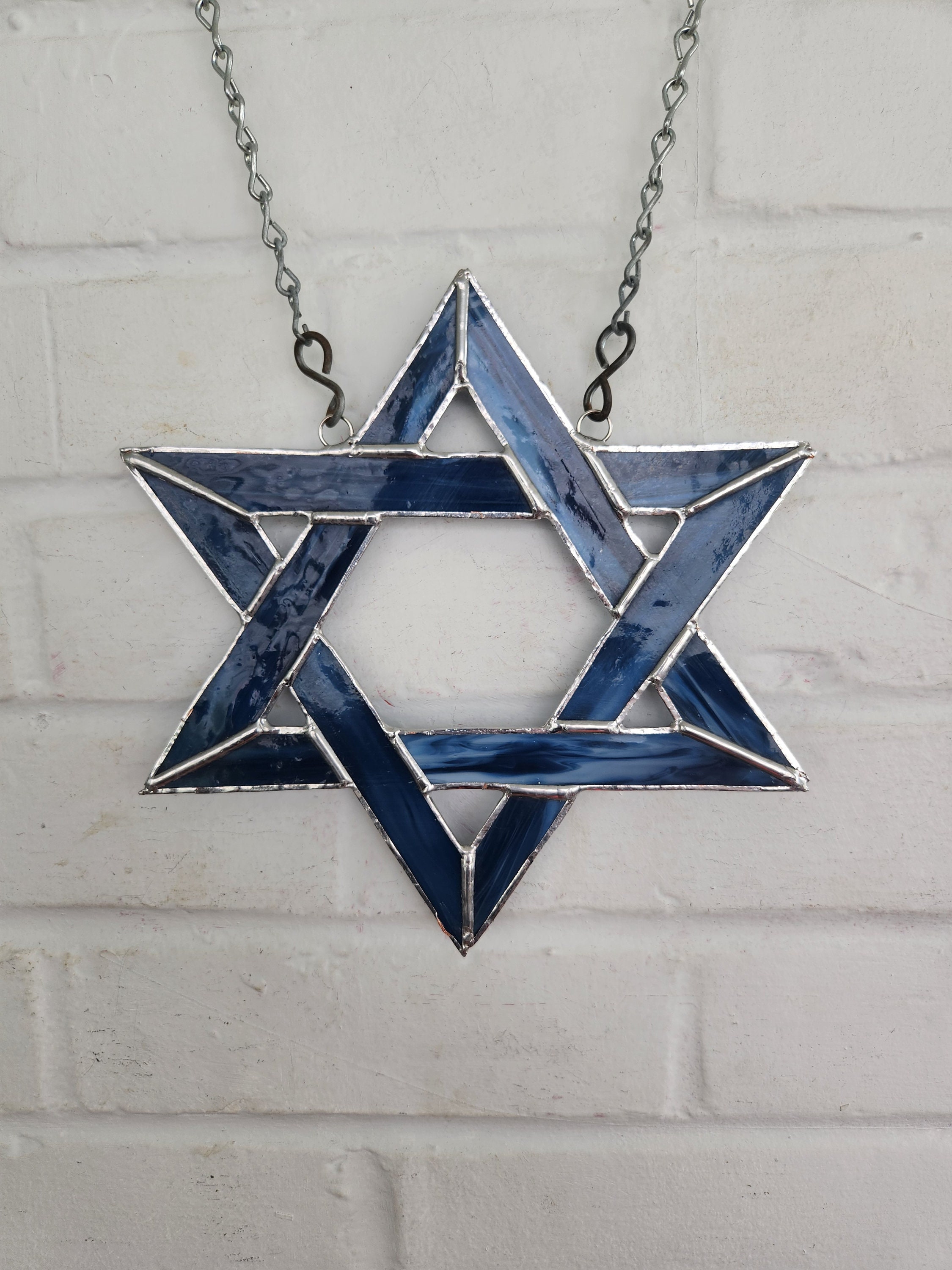 Stained Glass Jewish Star - Etsy