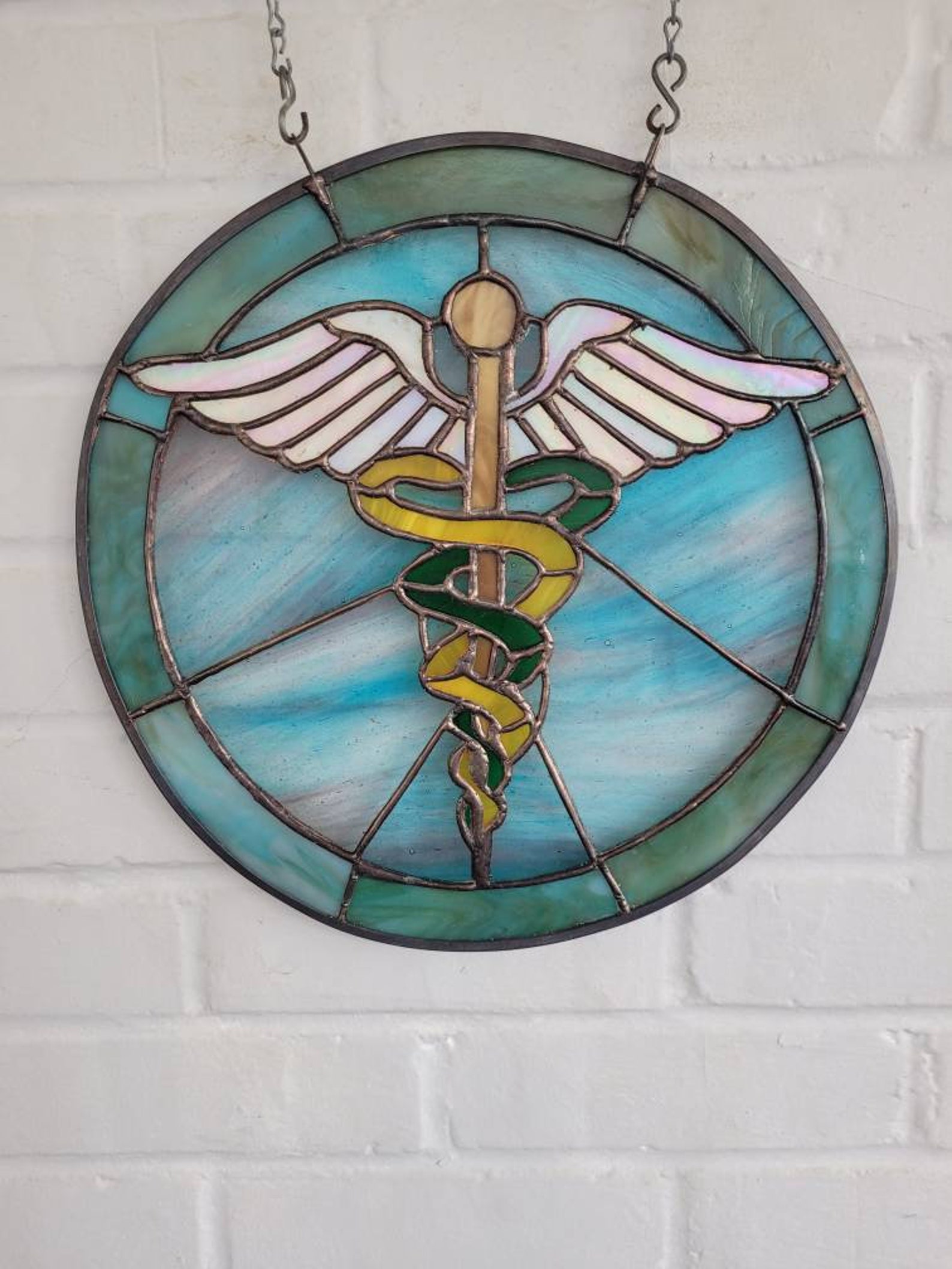 Stained Glass Caduceus - Etsy