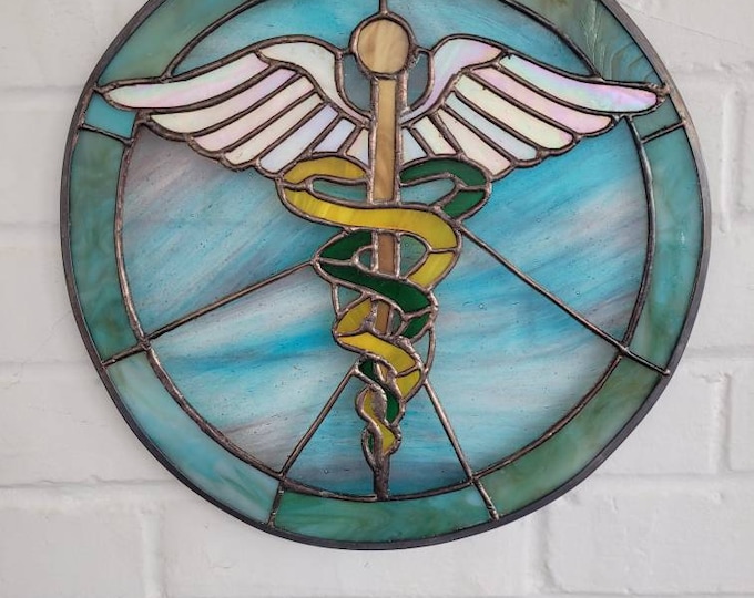 Stained Glass Caduceus - Etsy