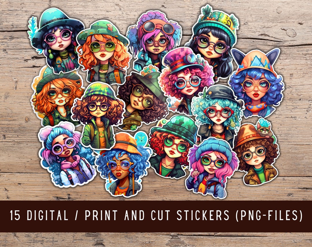 Girls Stickers Printable Digital Download Girls Printable Girls ...