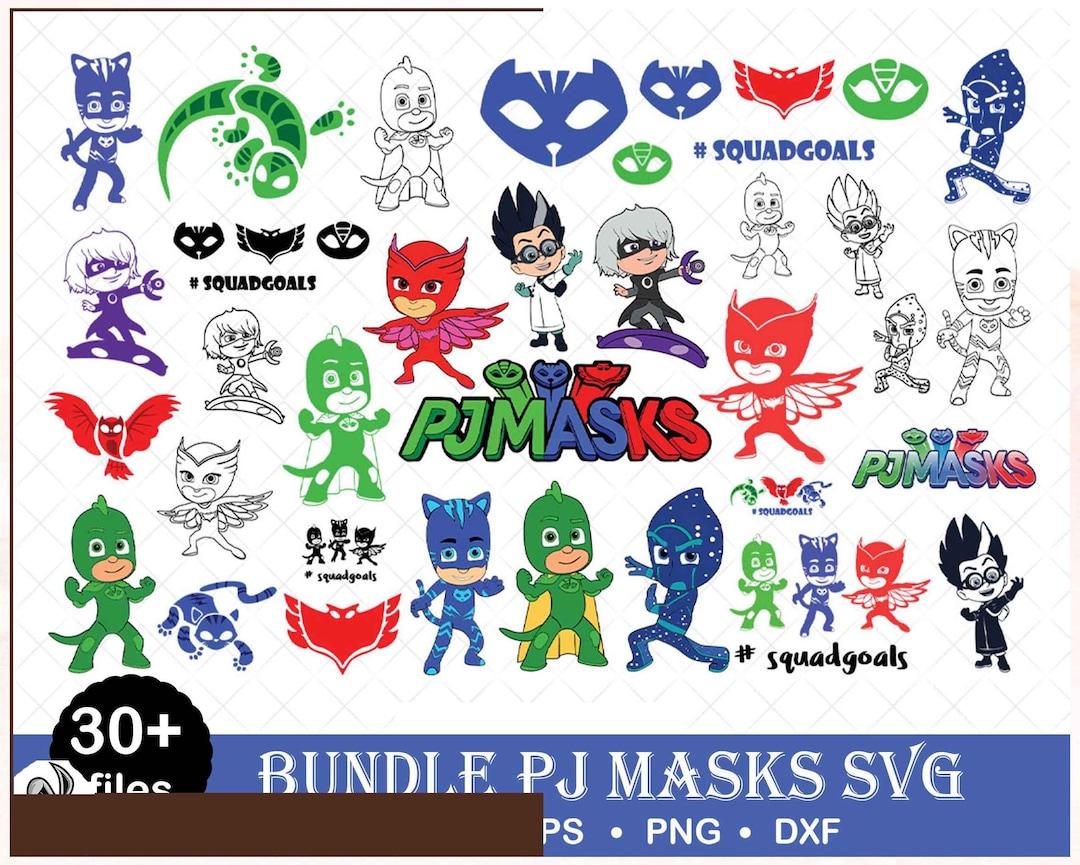 Pj Party Bundle Svg, Pjm Cake Topper, Party Kit Clipart - Etsy