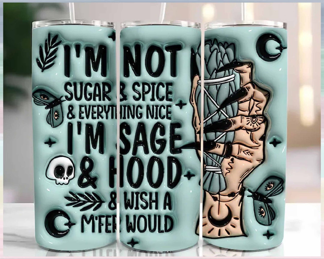 3D Witch Inflated Tumbler, 3D Puff Witch 20oz Tumbler Sublimation ...