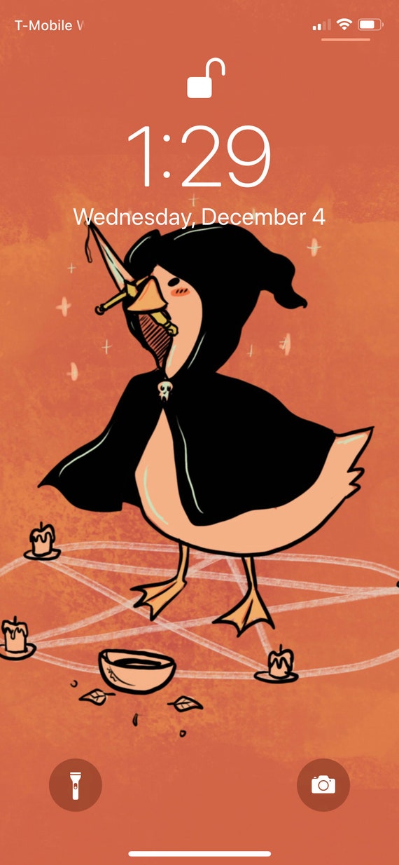 Digital Phone Wallpaper of Occult Goose Ritual With Athame - Etsy
