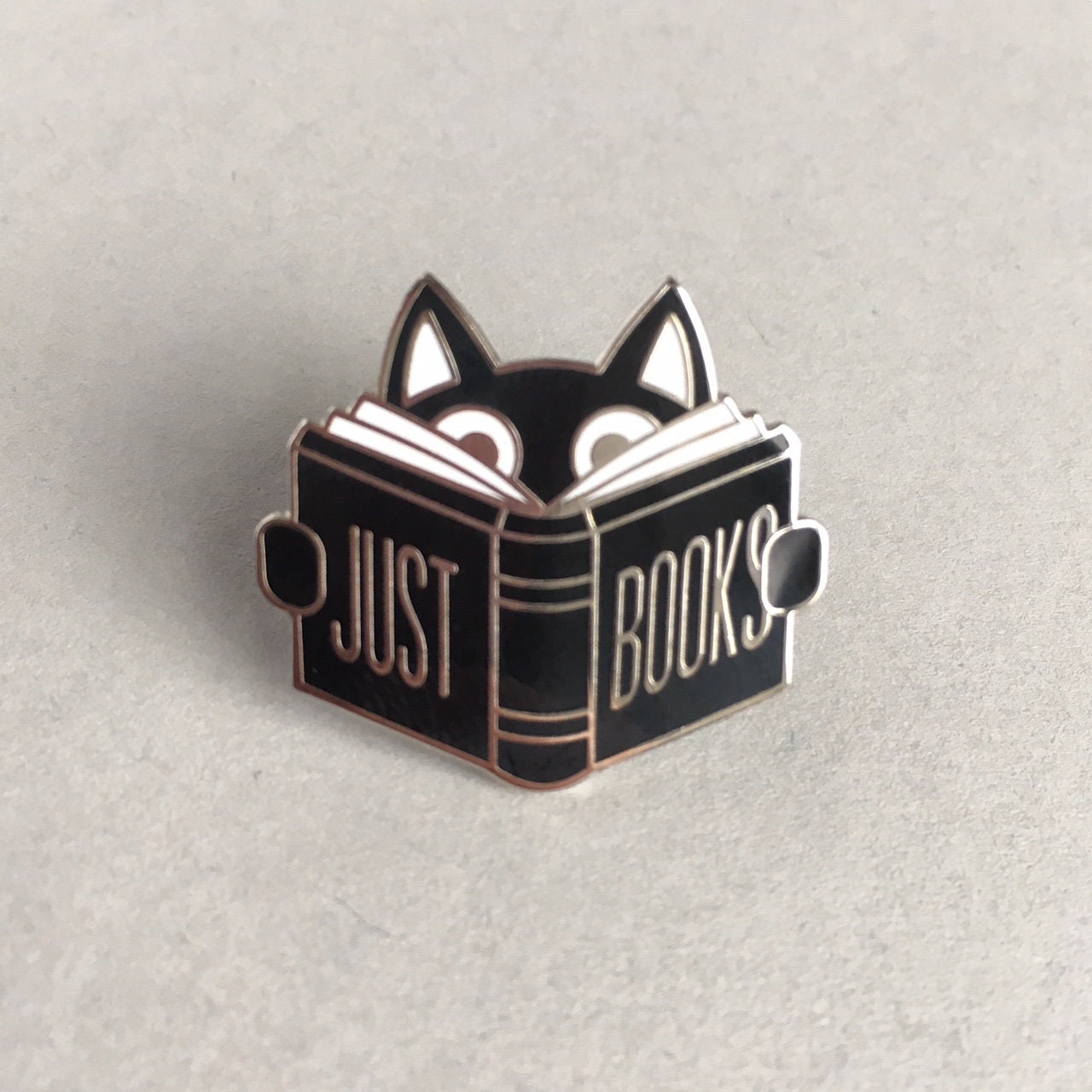 Book Enamel Pin Cat Enamel Pin Cat Brooch Cat Lover Gift | Etsy