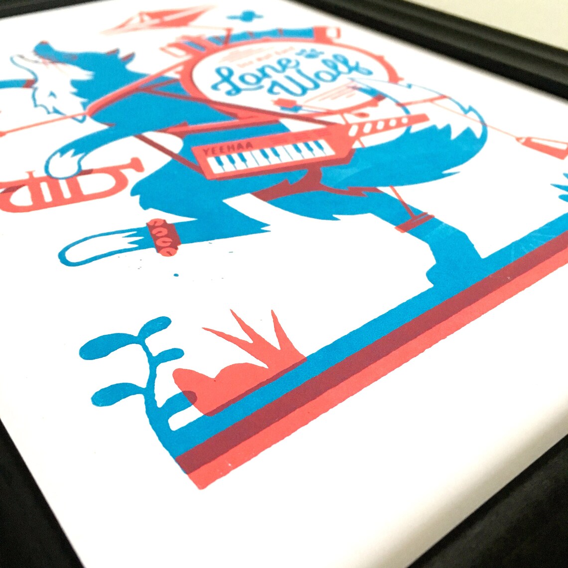 Lone Wolf Art Print Wolf Screen Print A4 Screen Print - Etsy