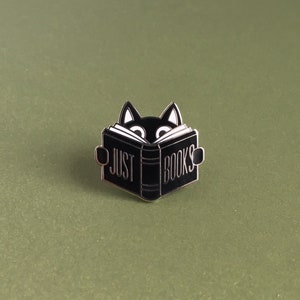 Book Enamel Pin Cat Enamel Pin Cat Brooch Cat Lover Gift - Etsy