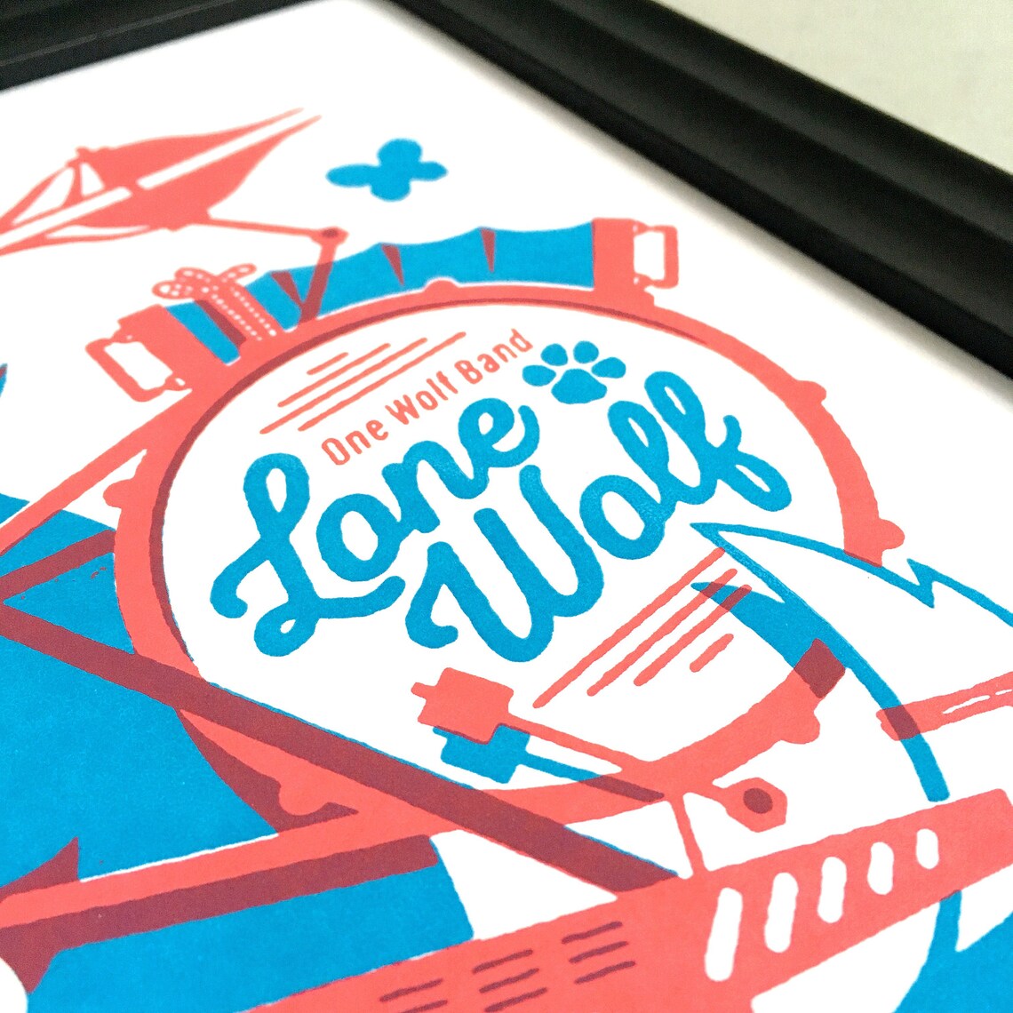 Lone Wolf Art Print Wolf Screen Print A4 Screen Print - Etsy