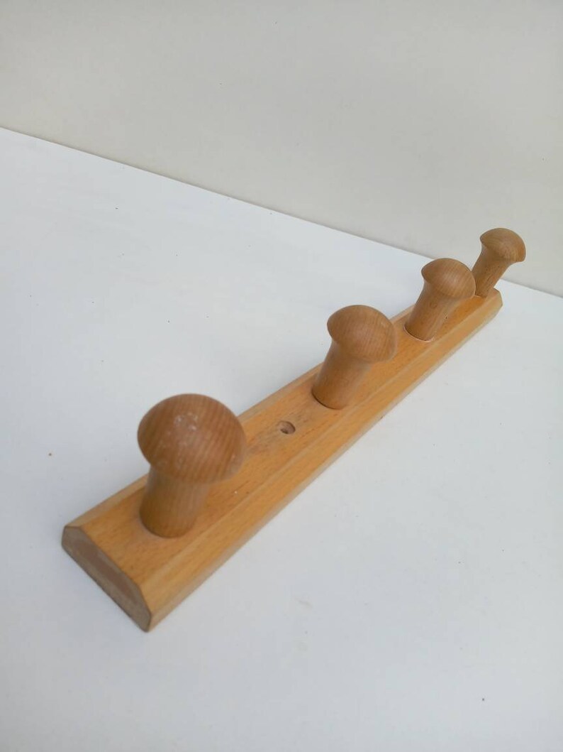 French Vintage 4 Peg Coat Rack Made From Solid Beech Wood - Etsy