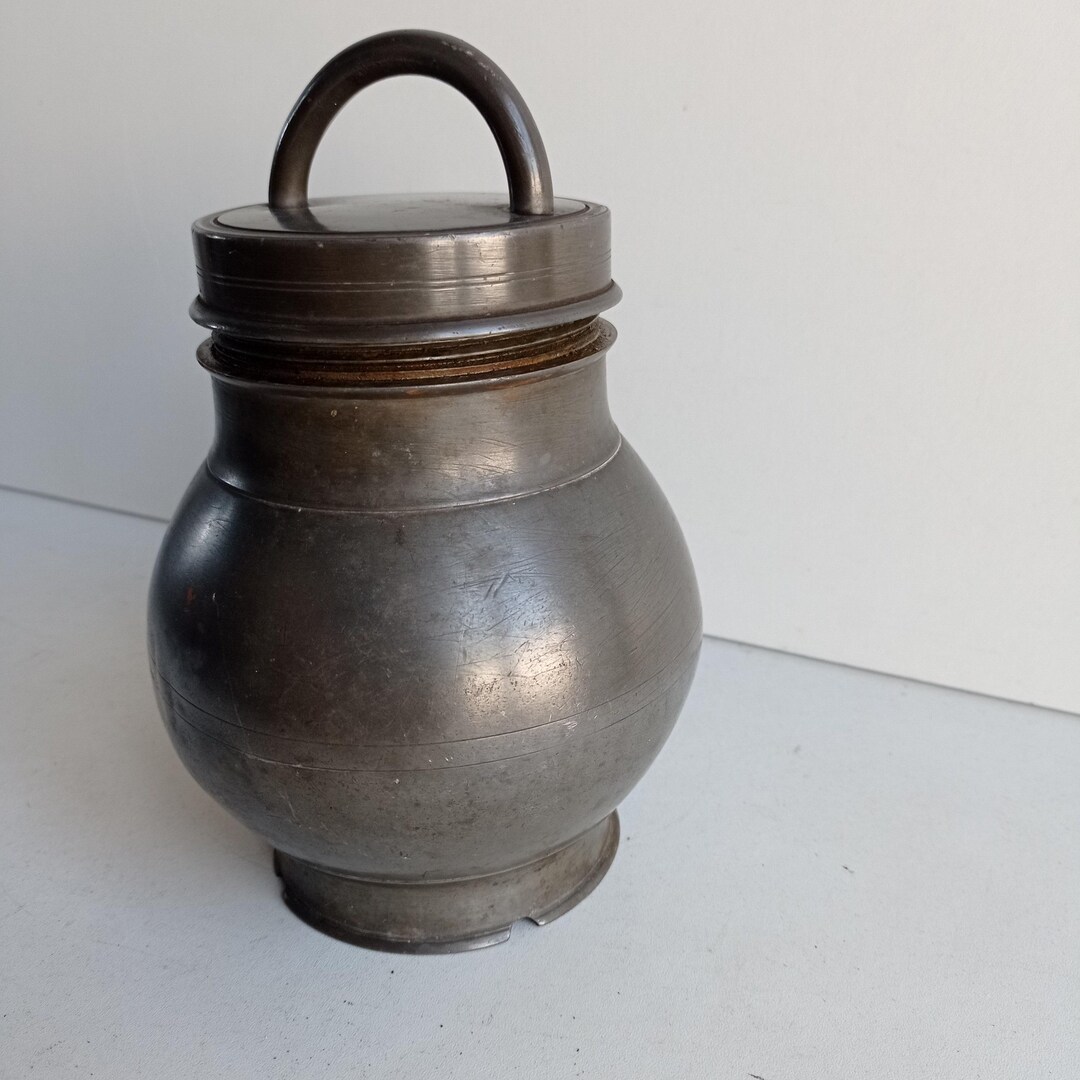 French Antique / Vintage Pewter Cooking Pot, Ancient Casserole, Marmite ...