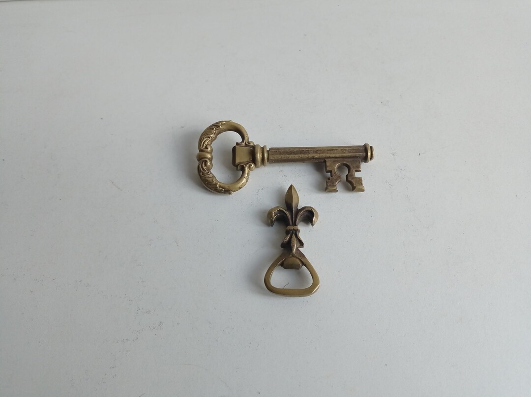 French Vintage Bronze Chateau Key, With a Decorative Handle, With ...