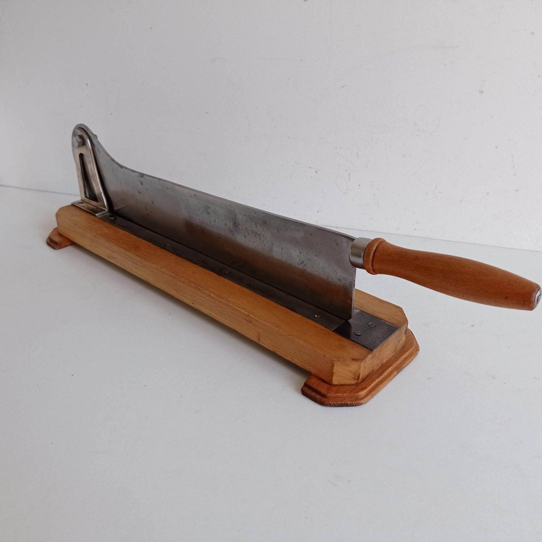 Large French Vintage Baguette Cutter Beechwood With Steel Guillotine ...