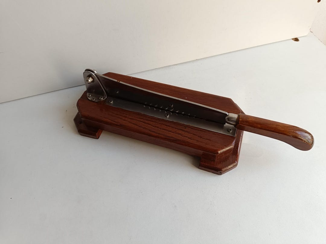 French Vintage Rustic Baguette Cutter Hard-wood With Thiers Serrated ...