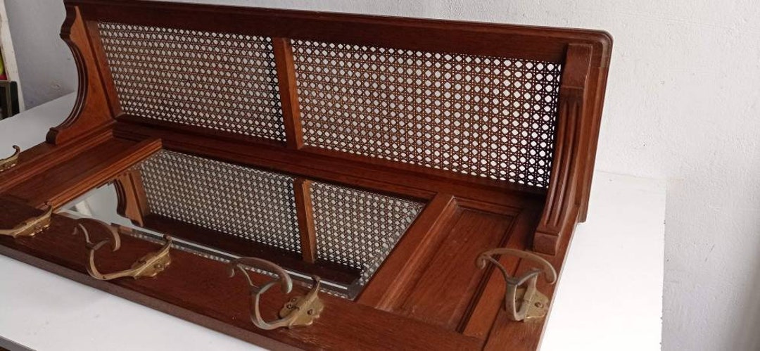 Art Deco Wood French Vestibule / Bistro, Railway Carriage Coat Rack ...