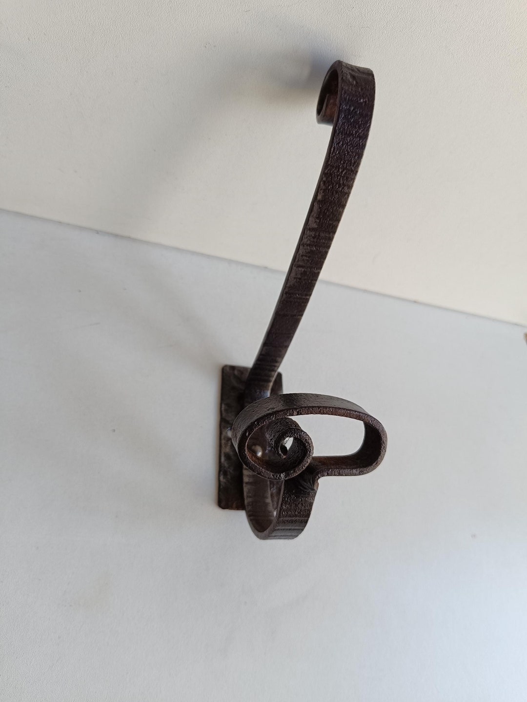 French Artisan Made Wrought Iron Coat Hook, With Scrolled Metalwork. - Etsy