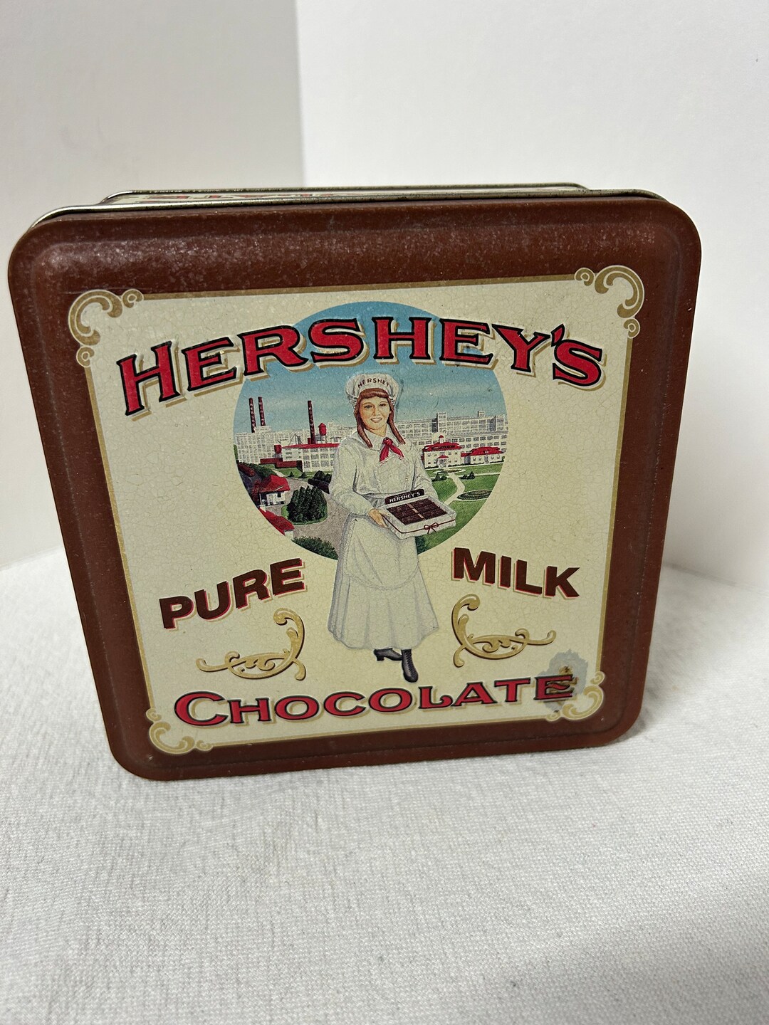 Vintage Hershey's Pure Milk Chocolate Tin, Hershey Girl, 1992 Tin ...