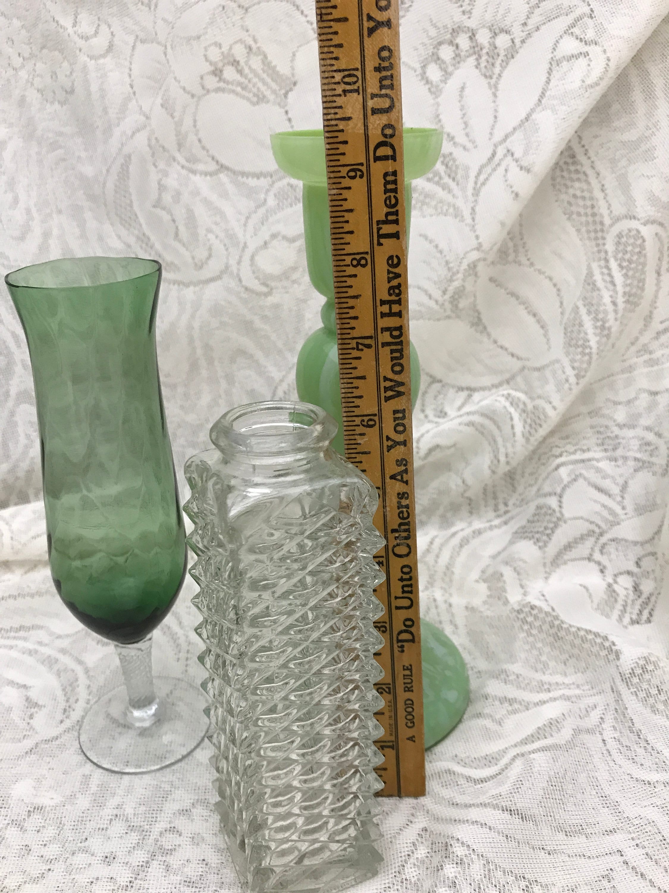 Green and Clear Vases Three Different Types of Vase Three | Etsy