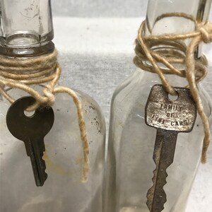 Antique Glass Bottles With Keys: Farmhouse Cottage Decor - Etsy