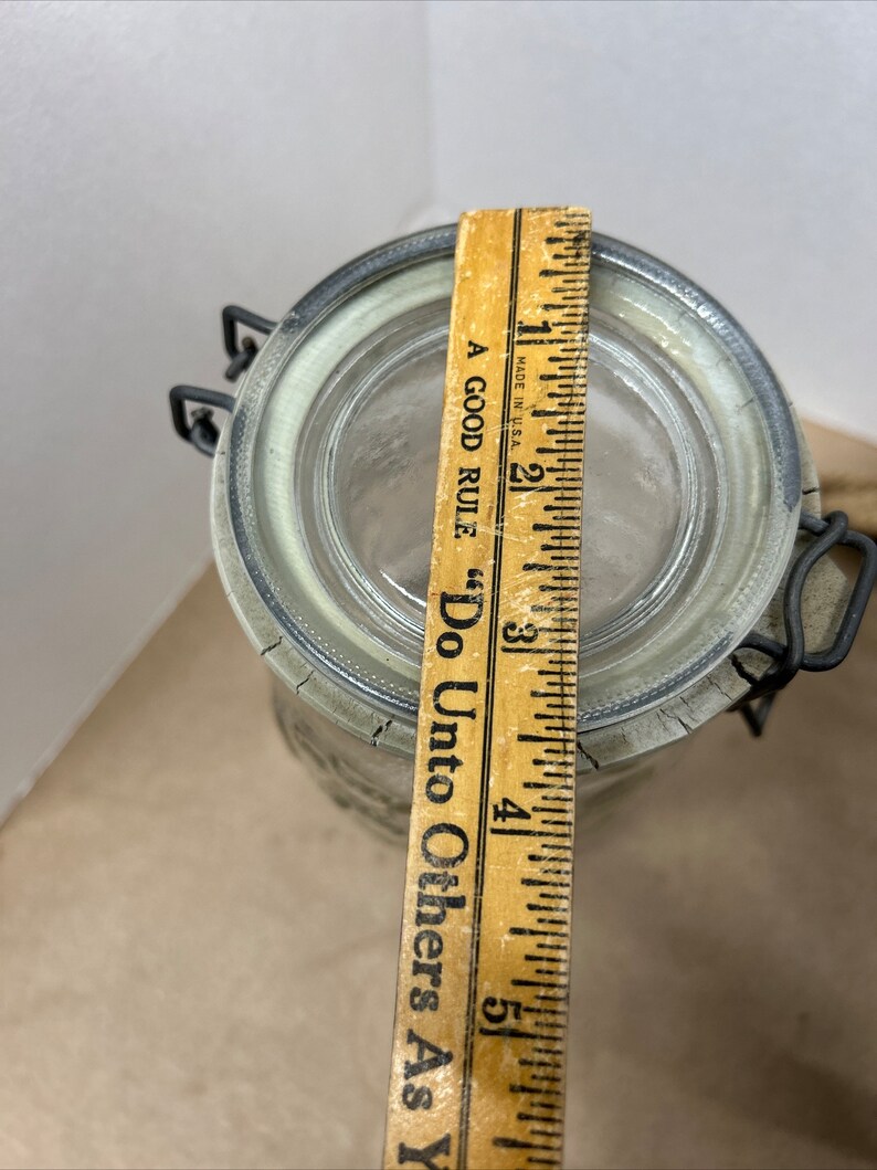 Wheaton Fruit Embossed Clear Canning Jar W/ Wire Bail Closure Lid ...