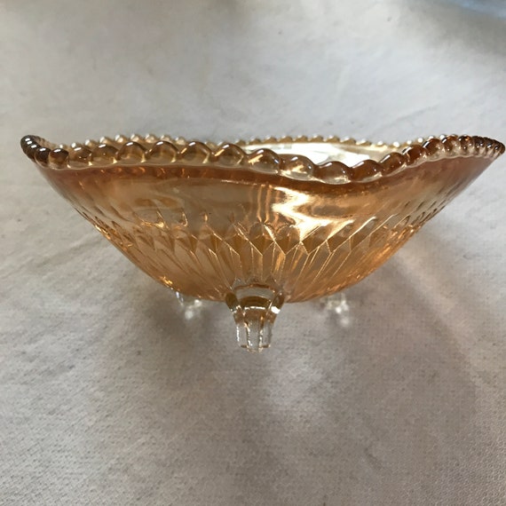 Carnival Glass Amber Depression Glass Design Ribbed Design | Etsy